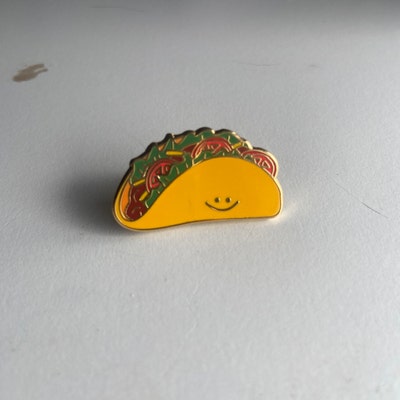 Enamel Pins Cheeky Taco Funny Food Enamel Pin - Etsy