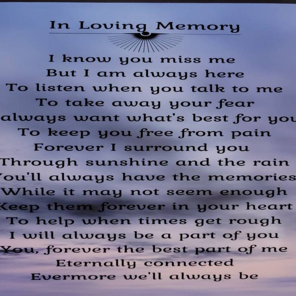 In Loving Memory Loss of Loved One With Sympathy Grief Gift Memorial ...