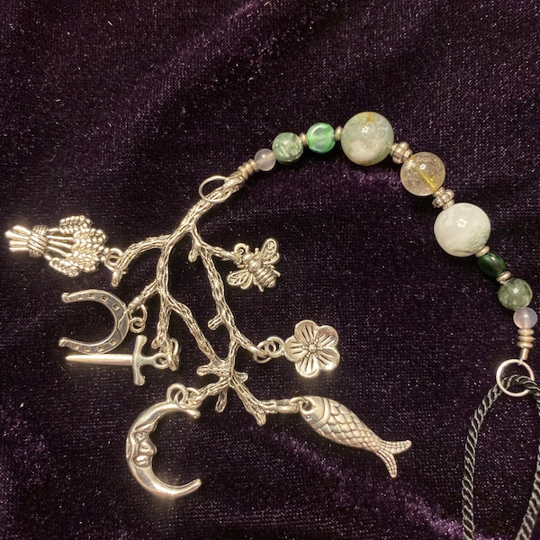 Cimaruta Italian Folk Magic Good Luck Charm w/ Column Beading: Pyrite ...