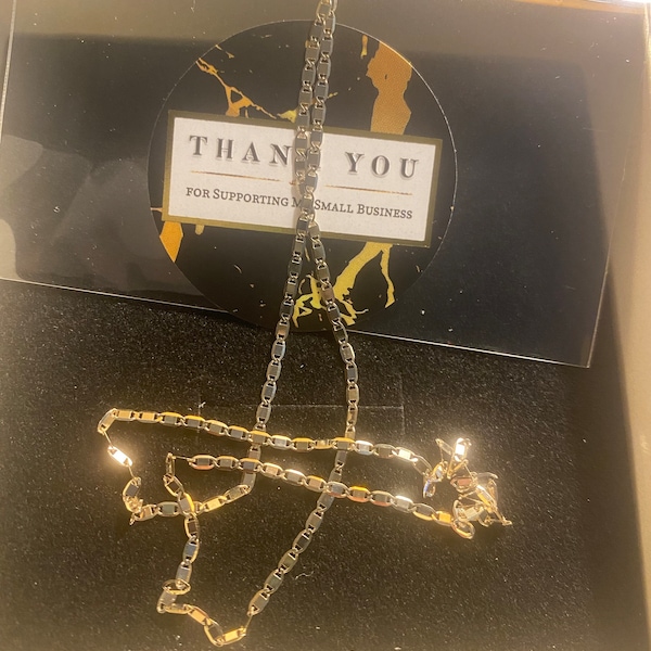 Solid 10K Tricolor Gold Chain, 10KT Tri-tone Gold Chain, Real Gold ...