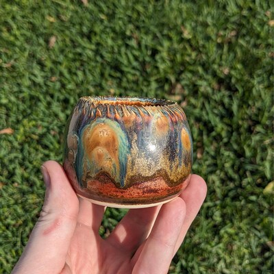 Multi-colored Mason Stain Hand Carved Tumbler Blue Green - Etsy