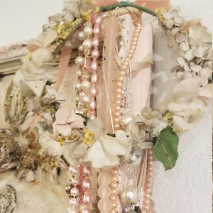 RARE Antique Edwardian Pink Rose Rosebuds Silk Ribbonwork Embroidered ...