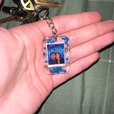 Personalized Photo Keychain customize W/your Photo, Resin Photo ...