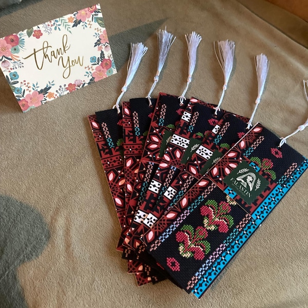 Palestinian Tatreez Floral Cafe Bookmark, Embroidery Digital Pattern ...