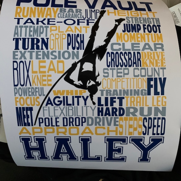 Pole Vaulting Poster, Pole Vault Sign, Pole Vaulting Team, Pole ...