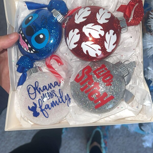 Custom Made Stitch & Lilo Ornament Set - Etsy