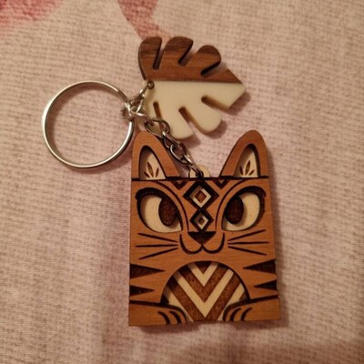 Tiki Kitty Keychain - Etsy