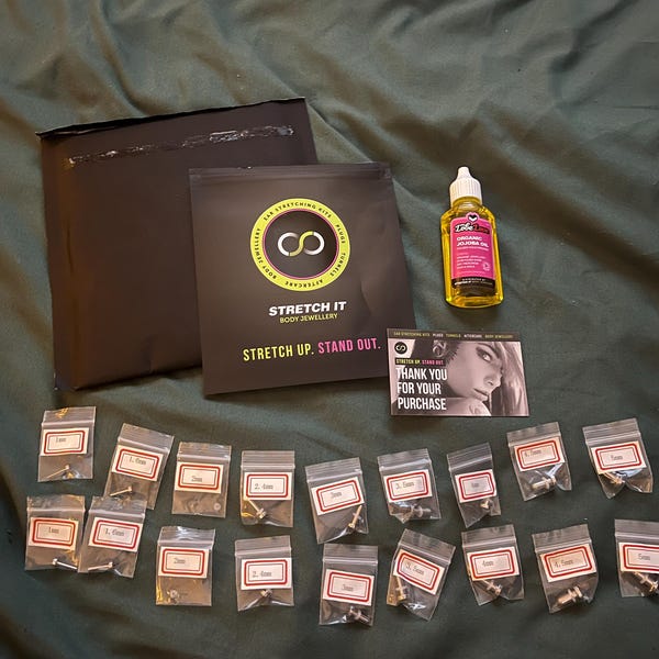 Septum Stretching Kit Black Acrylic Pincher Kit Septum & Ear Gauging ...