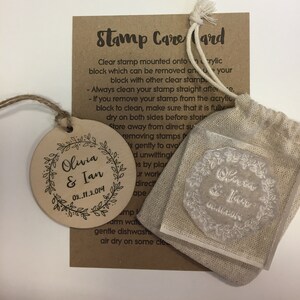 Wedding Rubber Stamp With Names and Date - Etsy