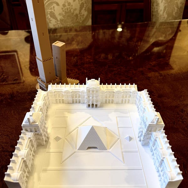 Louvre Museum Diorama With Pyramid, Paris Landmark Model Home Decor ...