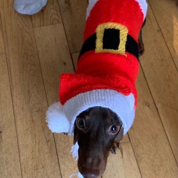 KNITTING PATTERN, Santa Dog Hat, Dog Santa Hat, Dachshund Santa Hat ...