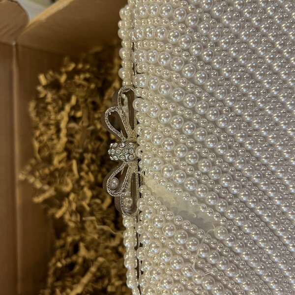 Pearl Box Bag - Pearl Gem Bride Handbag Clutch Bag Wedding Day Gift ...