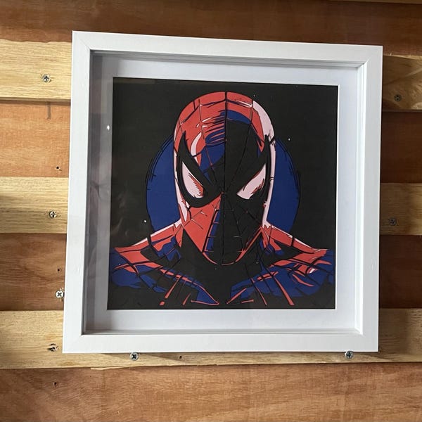 Spider Superhero 3D Shadow Box SVG: Layered Comic Files - Etsy