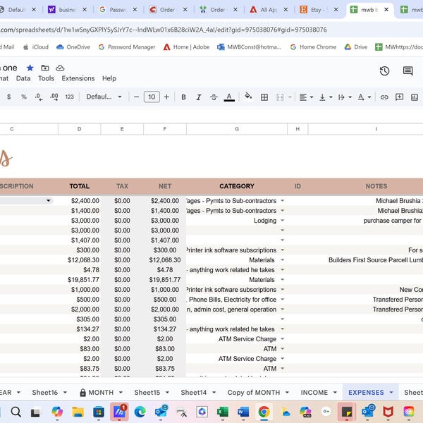 Easy Bookkeeping and Invoice Template, Small Business Bookkeeping Spreadsheet, Invoice Tracker ...