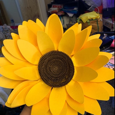 Paper Flower, Large 3D Sunflower Template & Tutorial SVG for Silhouette ...
