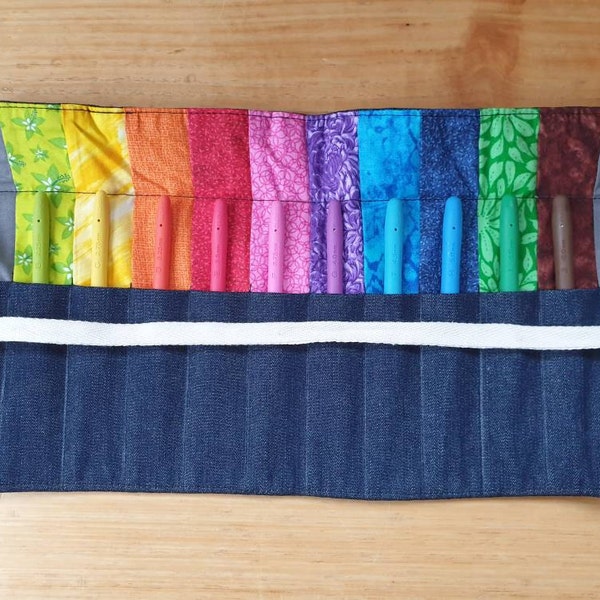 Rainbow Pencil Roll, Wide Pockets 24-40 Pencils (or Lyra Color Giant ...