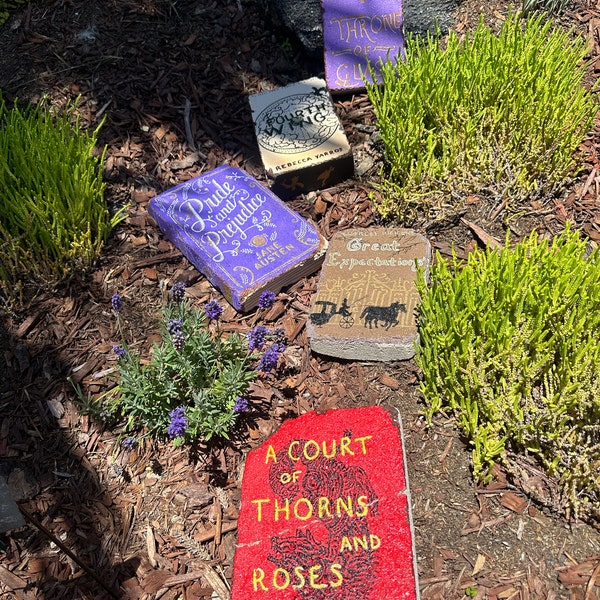 1 Garden Brick Book Cover Painted to Look Like Your Favorite Books for ...