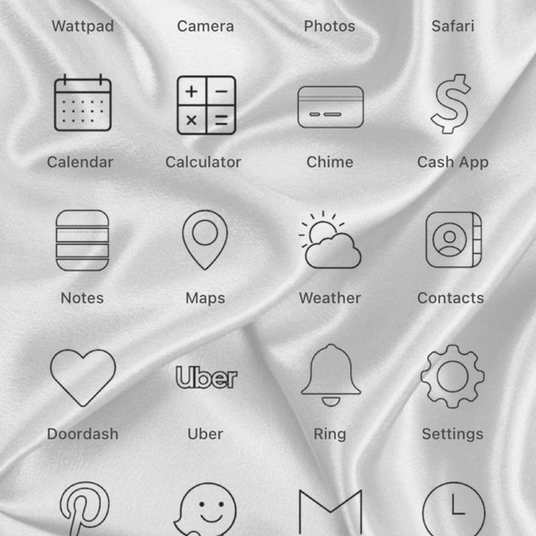 Transparent App Icons for Ios 17,18 & Ios 26, Minimalist App Icons ...