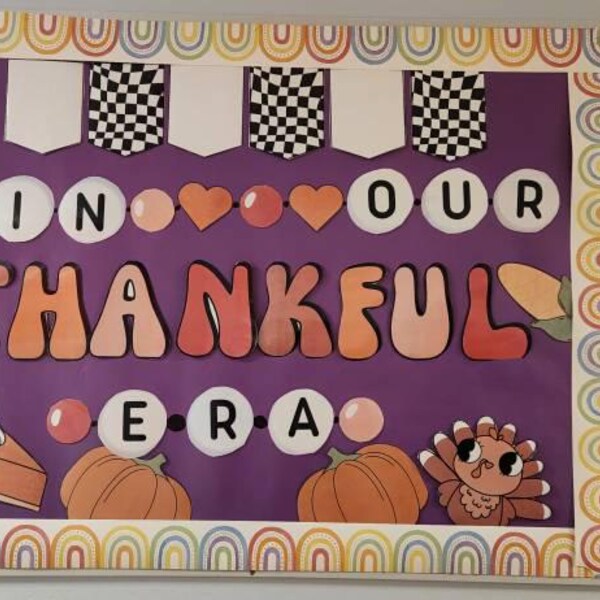 Thanksgiving Bulletin Board Kit Autumn Classroom Bulletin Display Door ...