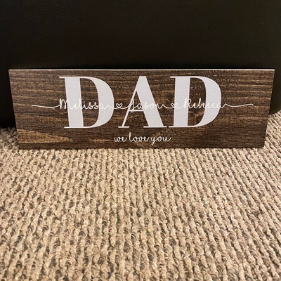 Dad Sign, Father's Day Gift, Rustic Wood Dad Sign, Family Wall Sign ...