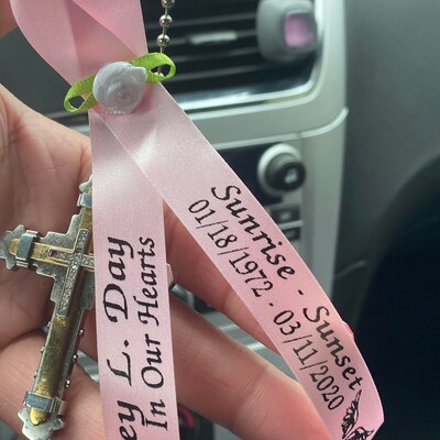 Personalized Memorial Ribbons With Pins for Funeral or Celebration of ...