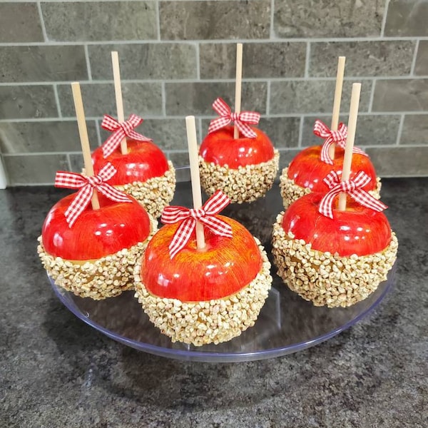 Fall Carmel Apple Tiered Tray Decor, Faux Halloween Caramel Apple With ...