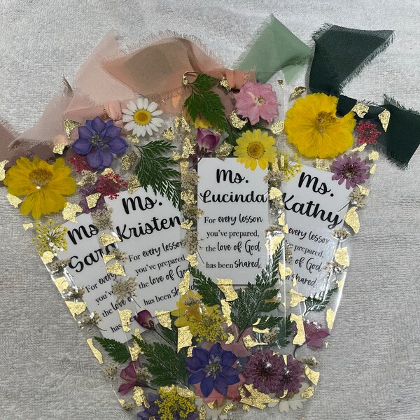 Custom Teacher Thank You Christian Floral Bookmark Gift, Every Lesson ...