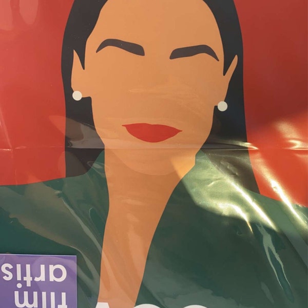 AOC Feminist Icon Art Print, Minimalist Portrait Poster - Etsy