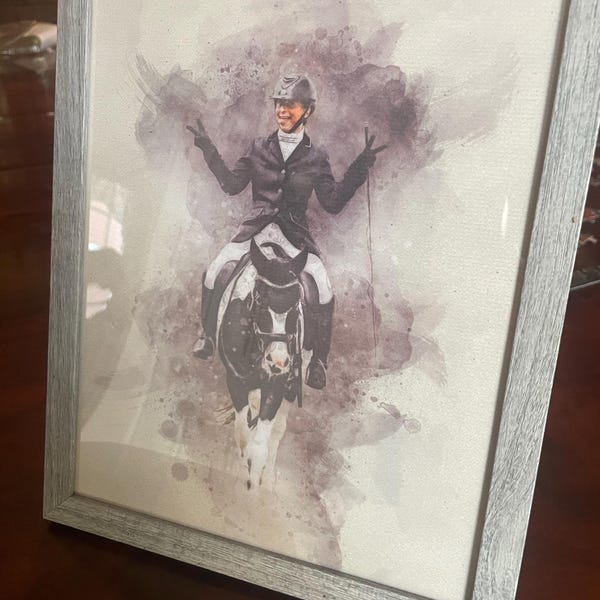 Custom Horse Watercolour Custom Drawing Horse Portrait From Photo ...