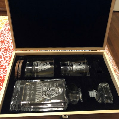 Personalized Barware Collection Set Mustache Bar Theme Design Decanter ...