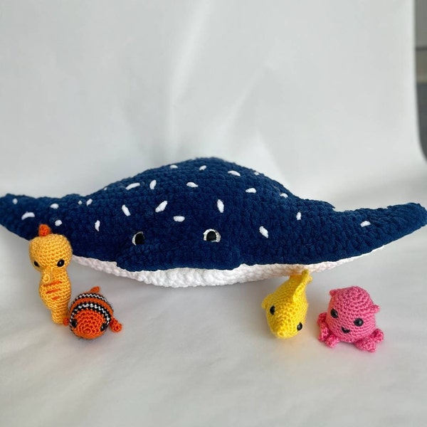 PATTERN PACK - Mega Ray and 7 Sea Friends Patterns - Ray, Angelfish ...