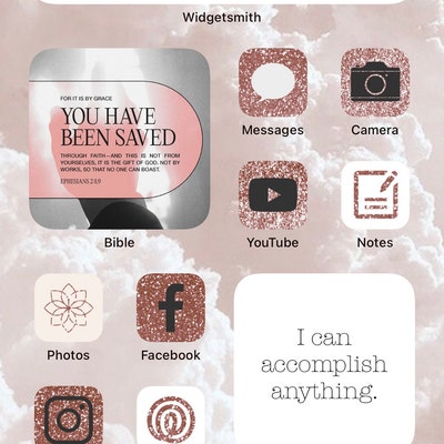 Ios14 Rose Gold Glitter Icon Pack Rose Gold iPhone IOS14 App - Etsy