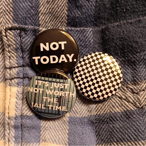 Funny 80th Birthday Button, Gold and Black, Well Crap I'm 80, Surprise ...