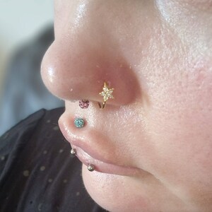 Flower Minimalist Earring L Cartilage Piercing L Helix Piercing L Stack ...