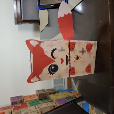 Fox Valentine Box Printable Decor Kit 3D Nose, Eye Options, 3D Bow ...