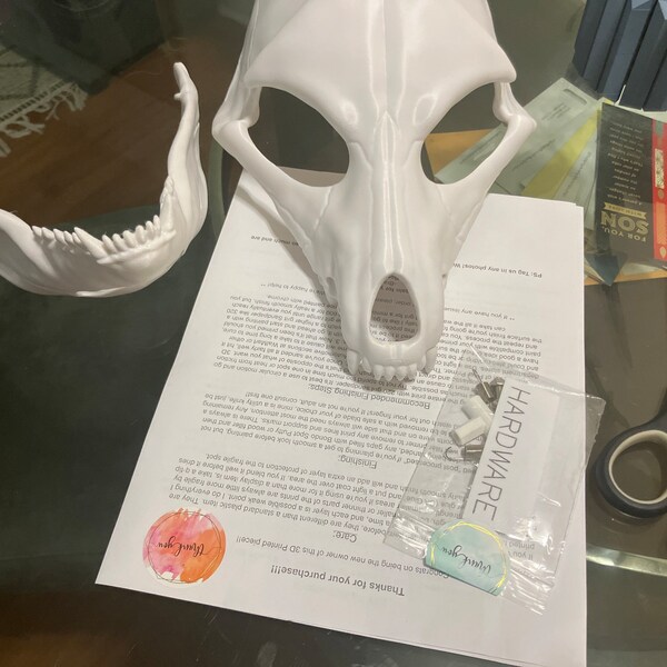 Wolf Skull Realistic Bone Spooky Mask - Movable Moving Hinge Jaw- 3D ...