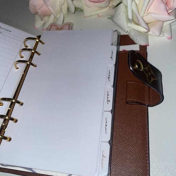 White PVC Planner Dividers With Custom Text on Tabs, Fits 6-ring ...