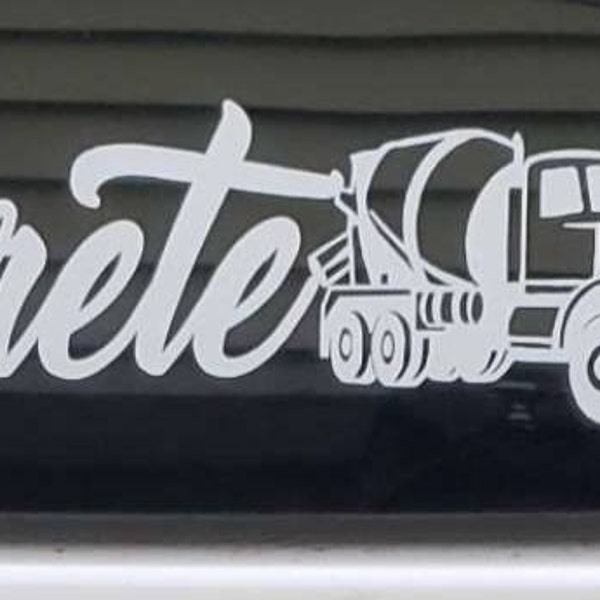 Concrete Life Vinyl Decal Construction With Cement Truck Mason Masonry ...