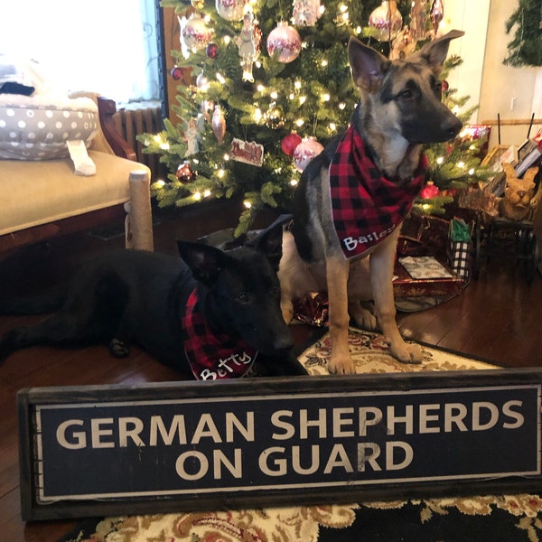 German Shepherd on Guard Sign, German Shepard Sign, Custom Pet Sign ...