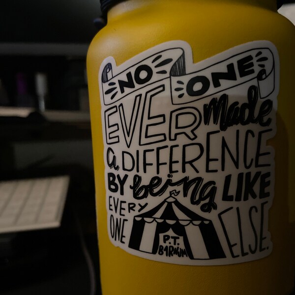 Hand-lettered Make a Difference Sticker, Inspirational Sticker ...