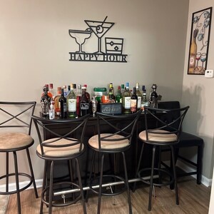 Personalized Bar Theme Sign, Custom Happy Hour Sign, Whiskey Sign ...