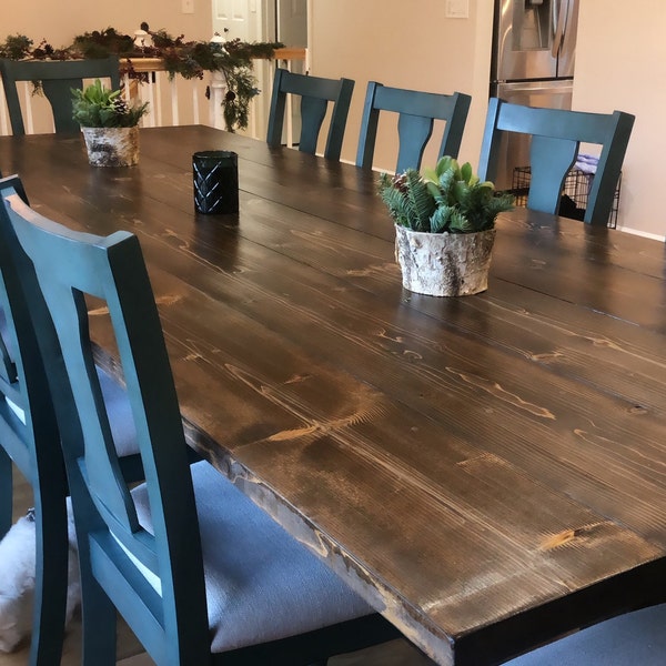 Large Farmhouse Table, Rustic Farm Table, Farmhouse Dining Table ...