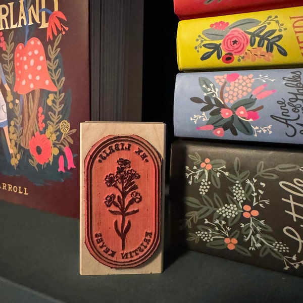 Vintage Floral Library Stamp or Book Stamp, From the Library of ...