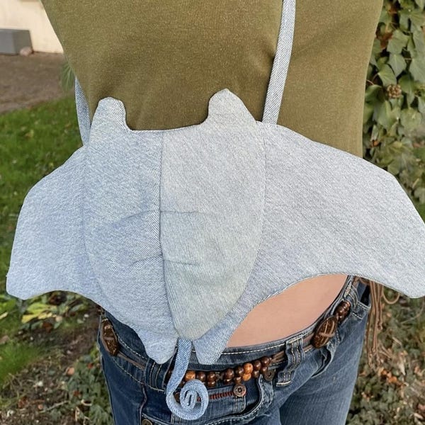 Manta Ray Bag PDF Pattern by Janiesdaisies | Upcycle Old Jeans/denim - Etsy