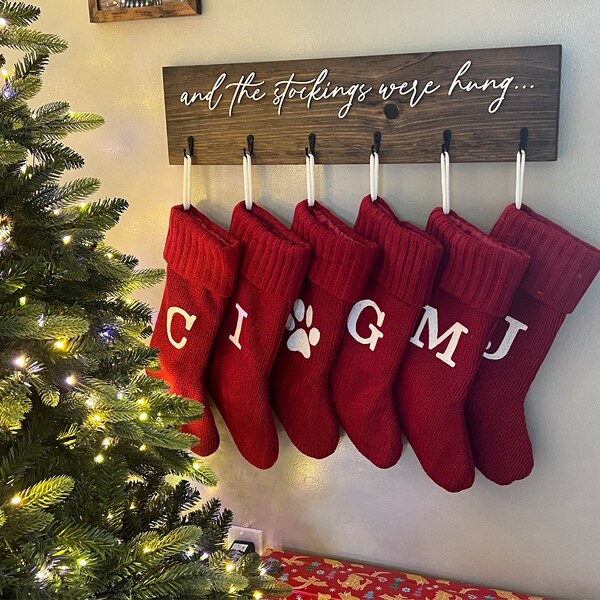 Stocking Holder and the Stockings Were Hung Sign Christmas Decor ...