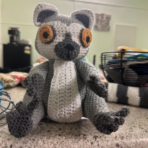 CROCHET PATTERN Lester the Lemur Crochet Amigurumi Stuffed Animal Plush ...