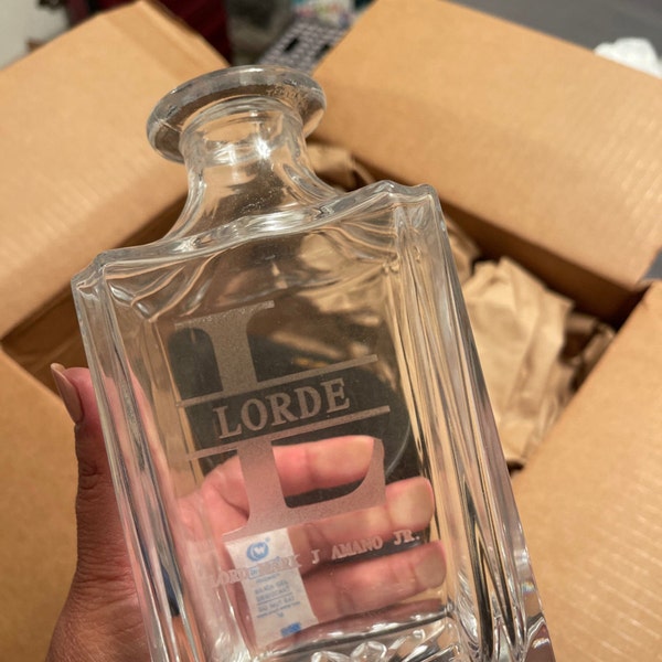 Engraved Bourbon Decanter Set With Bourbon Glasses Bourbon Decanter
