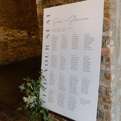 Elegant Seating Chart Sign, Seating Chart Template, Classic Wedding ...