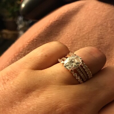 Rose Gold Stacking Ring Set. Eternity Ring Set. Sterling - Etsy