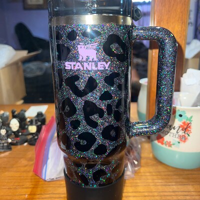 Customized Pink Glitter Leopard Print Stanley Tumbler - Etsy